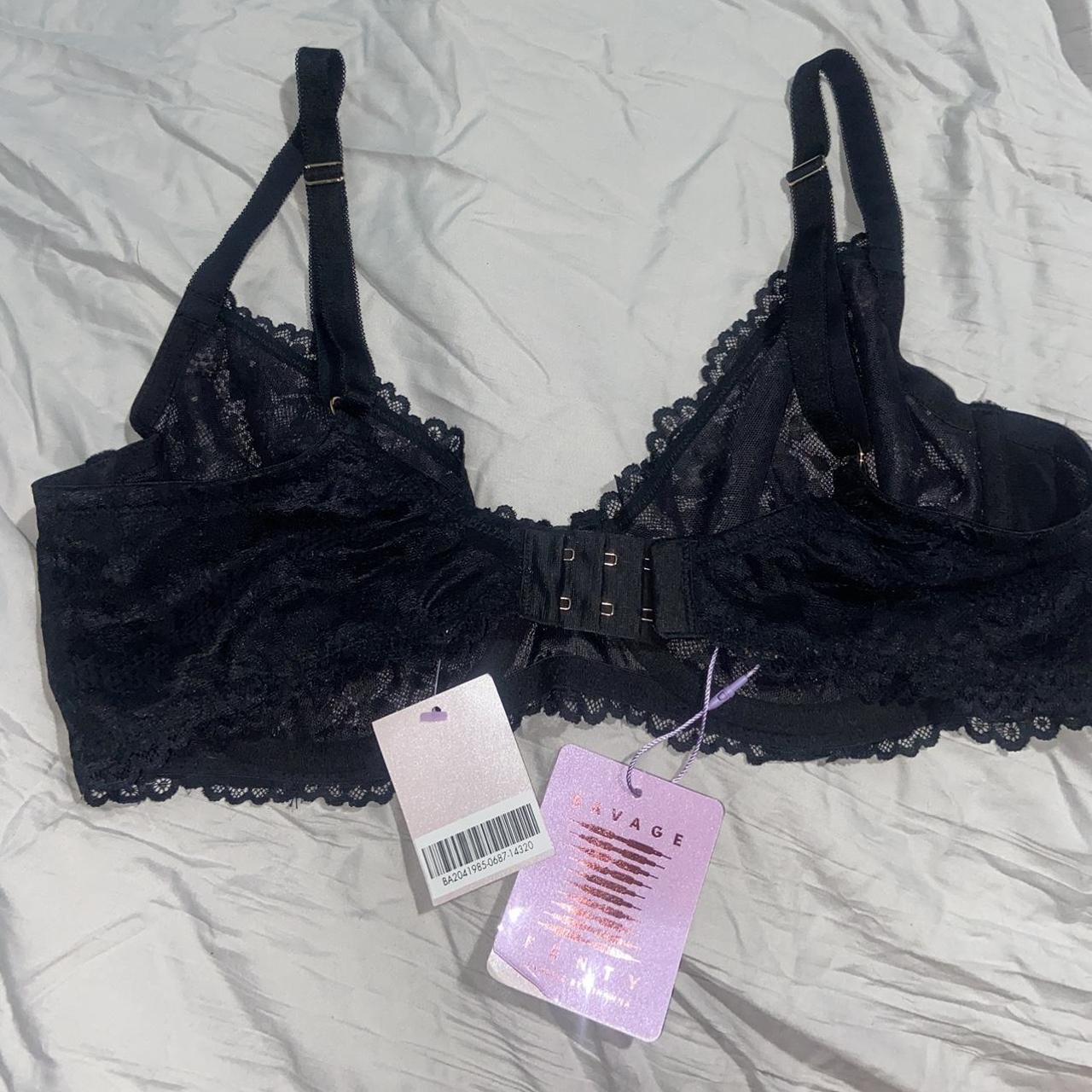 Savage X Fenty Floral Lace Unlined Bra Size:... - Depop