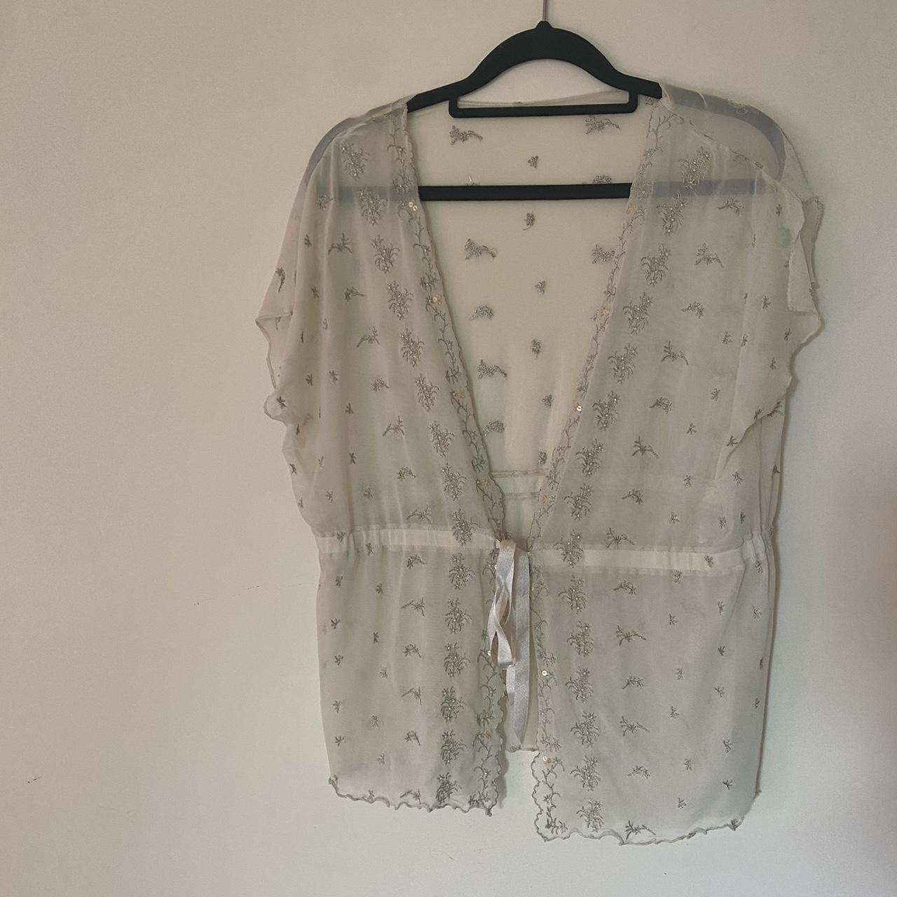 Beautiful vintage sheer embroidered top. - Depop