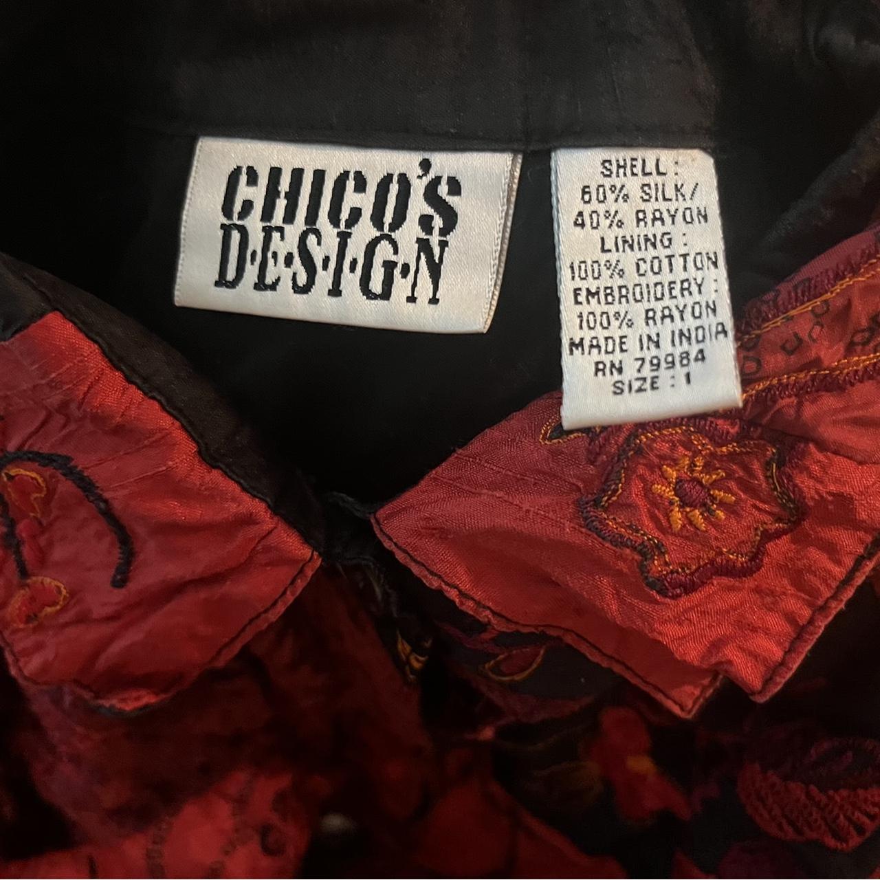 Chico’s design red and black blouse floral patterned... - Depop