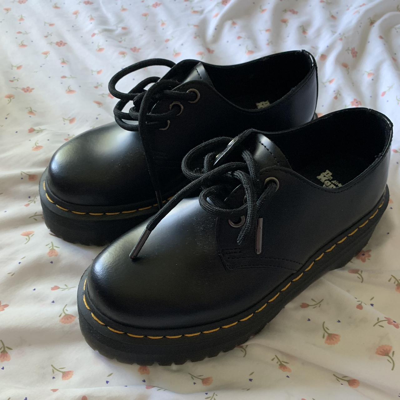 low platform doc martens only worn once or twice... - Depop