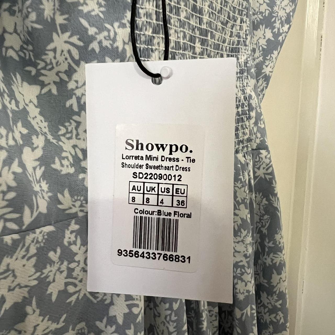 SHOWPO blue floral mini dress with sweetheart... - Depop