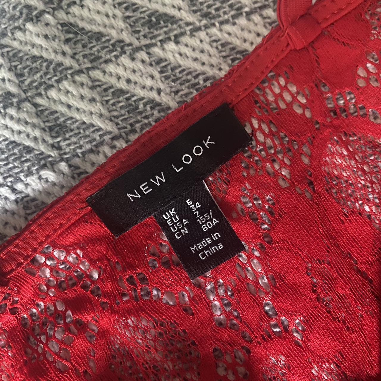 New look Red Lace Bodysuit Size 6... - Depop