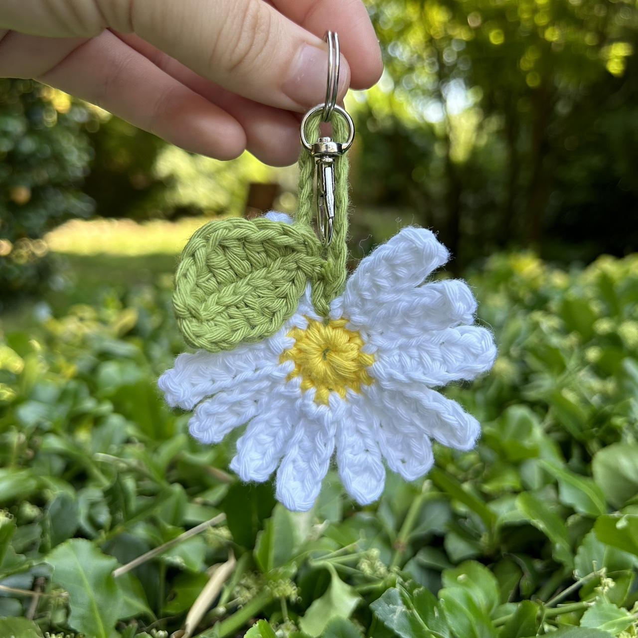 Handmade crochet daisy keyring 🌼 Perfect for a... - Depop