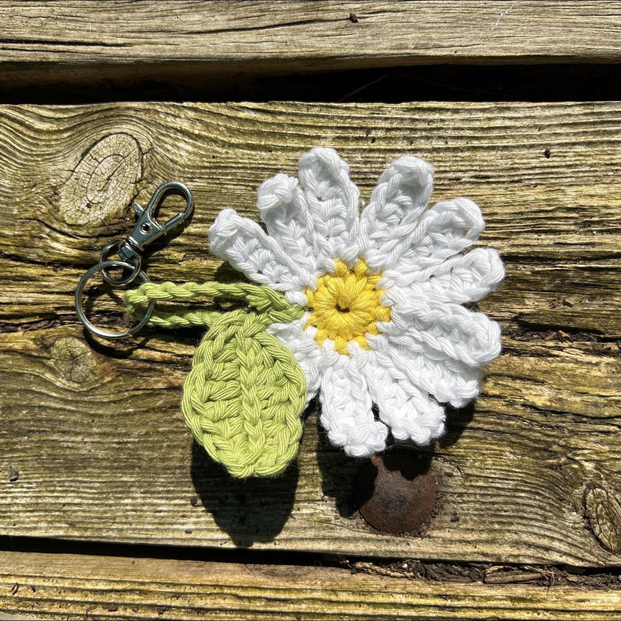 Handmade crochet daisy keyring 🌼 Perfect for a... - Depop