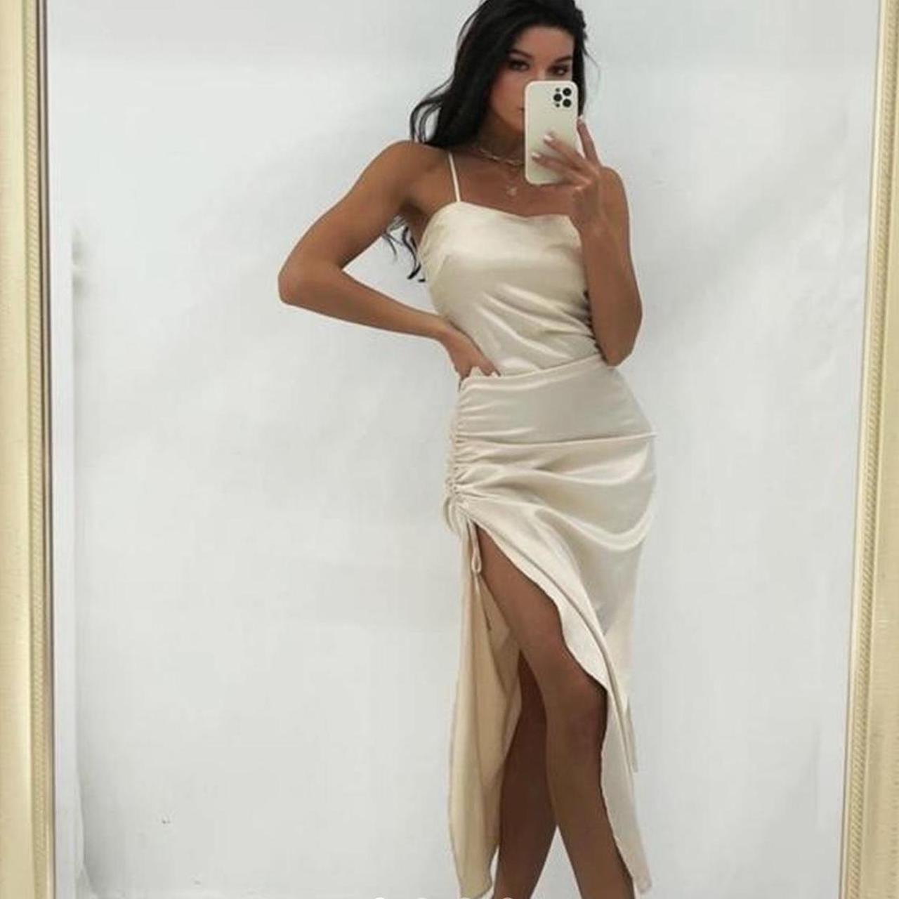 SHEIN Women's Cream Dress | Depop