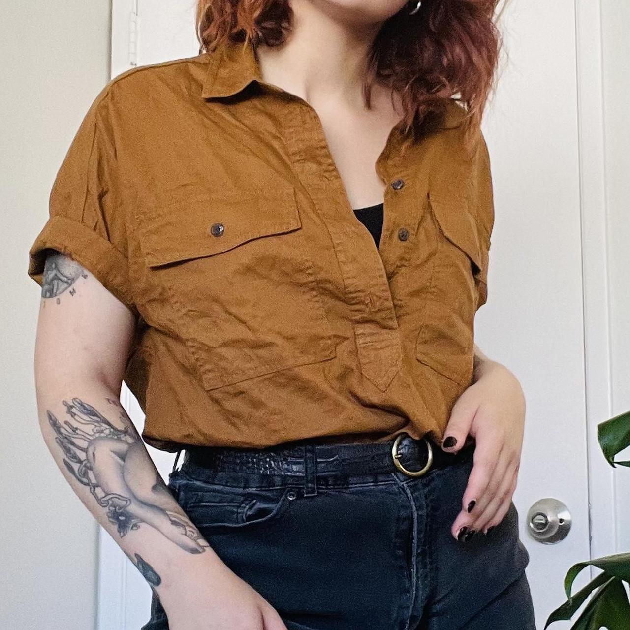 🖤DARK TAN WORKMAN’S SHIRT🖤 - good for casual or work... - Depop