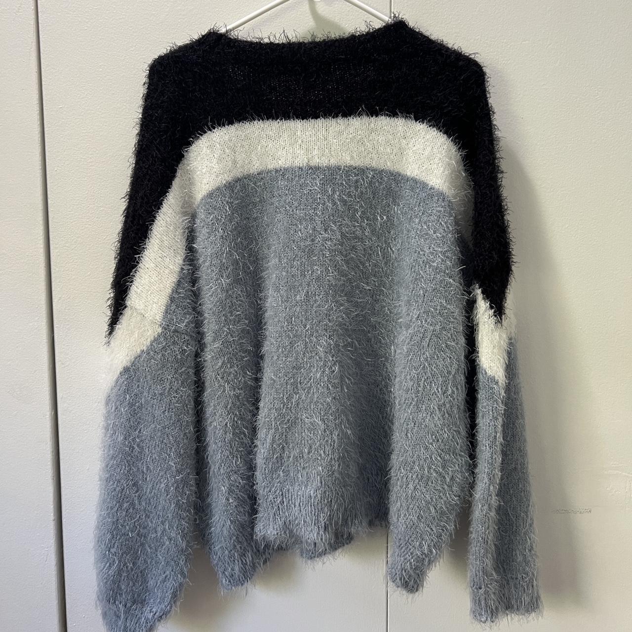 super soft super fuzzy crewneck sweater with dark... - Depop