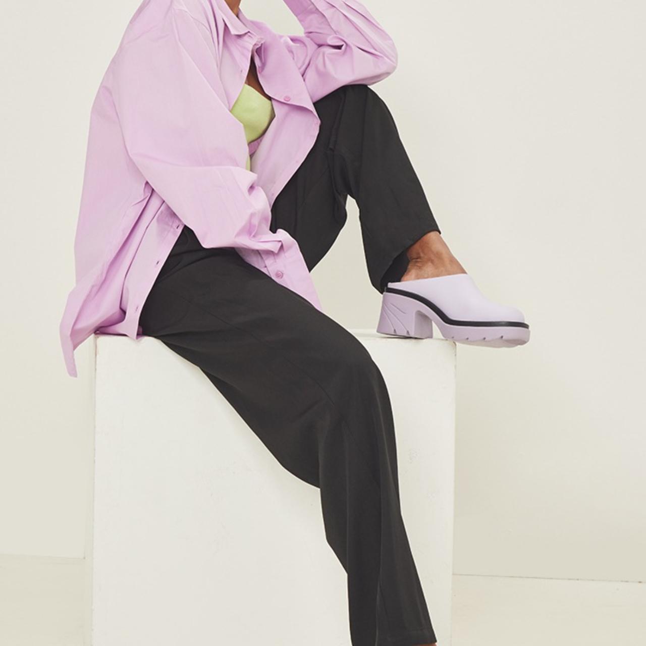 Fresh markdowns! 🎊 Lilac PU Platform Contrast... - Depop