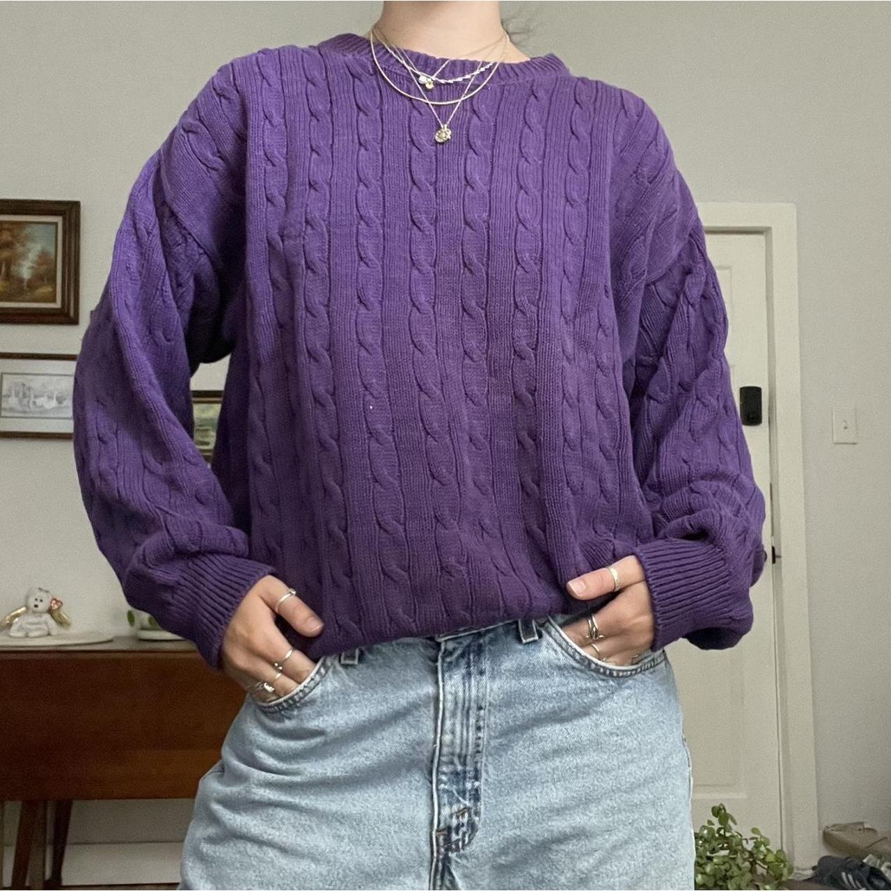vintage purple grandpa sweater #vintage #usa #purple... - Depop