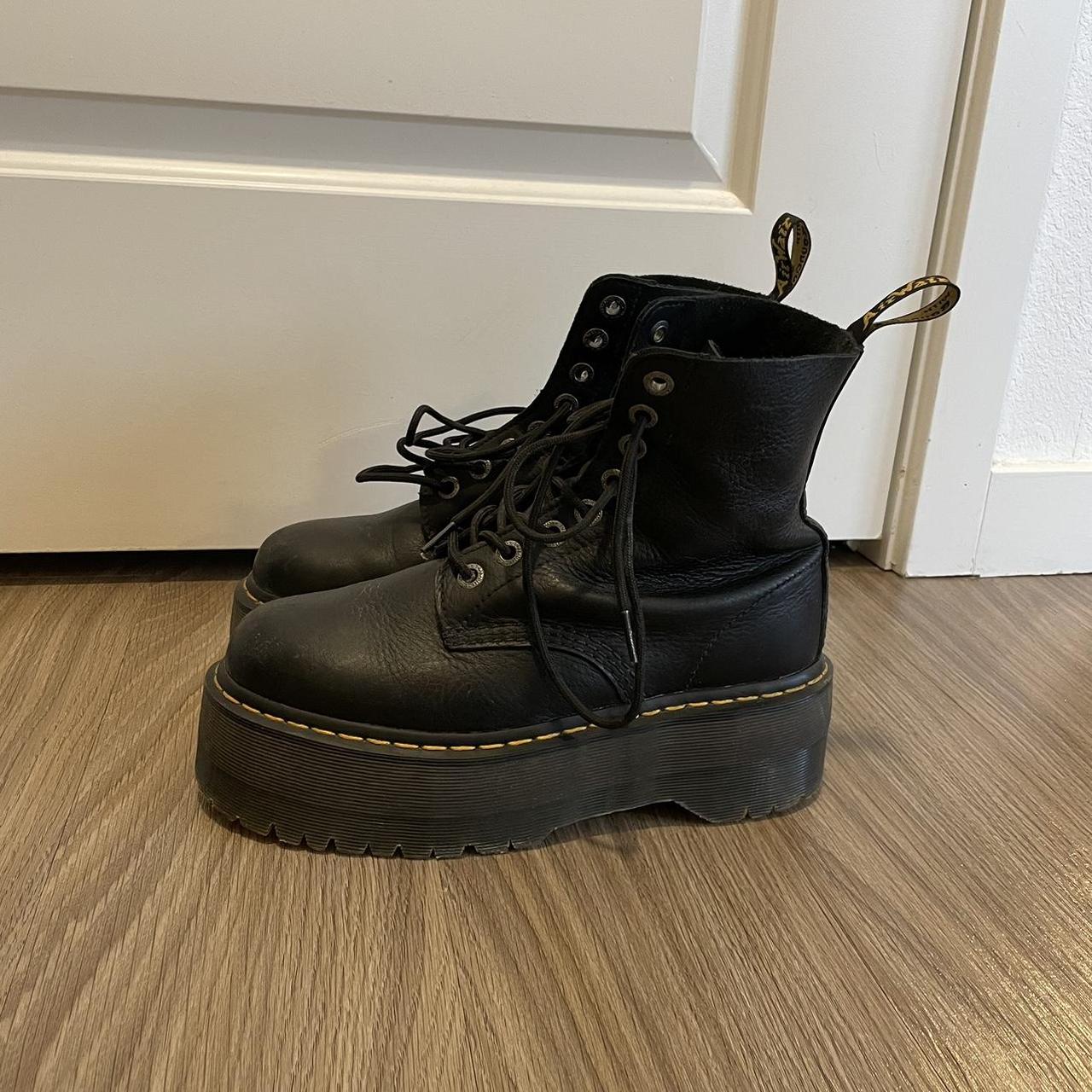doc marten 1460 pascal max leather boots worn like 5... - Depop
