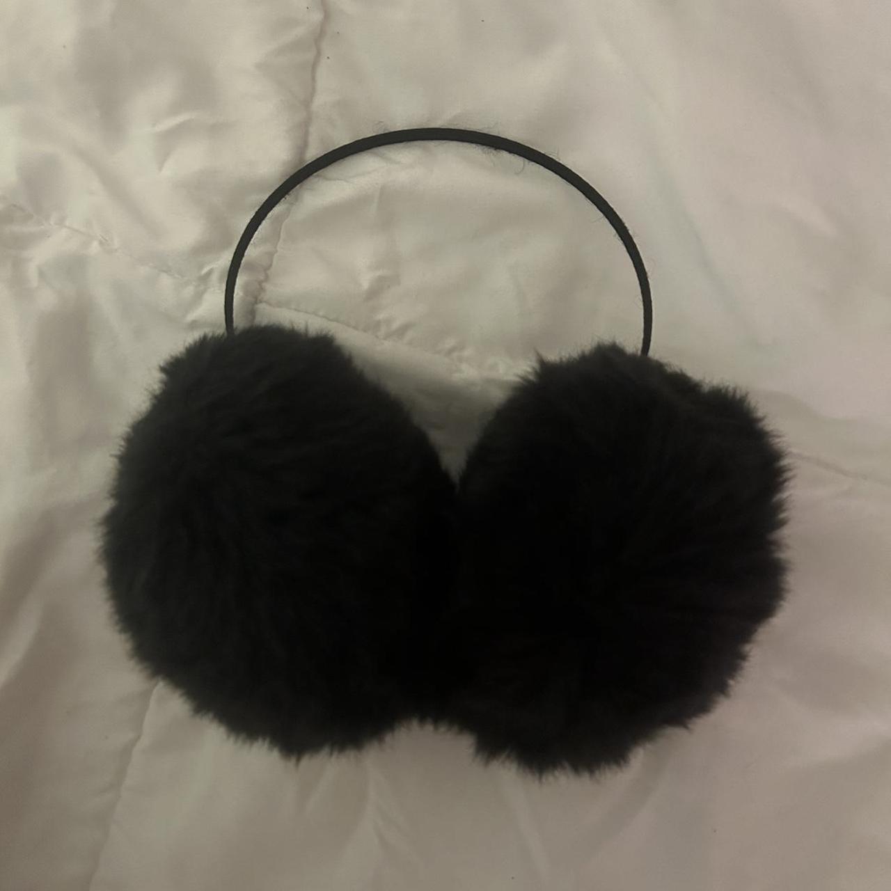 BIG black ear muffs. So cute just never wear - Depop