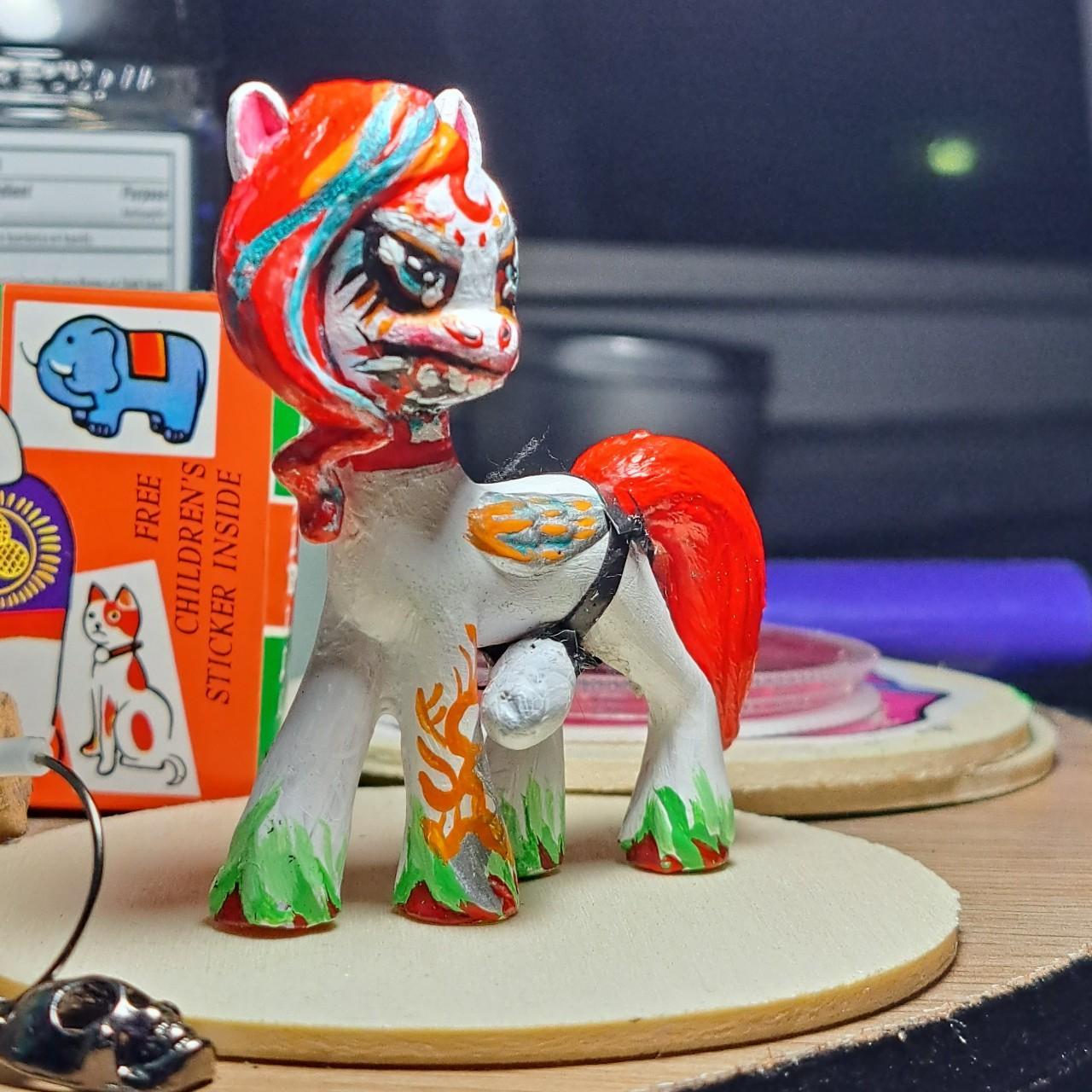 Cursed custom painted evil MLP pony with mini strap... | Depop