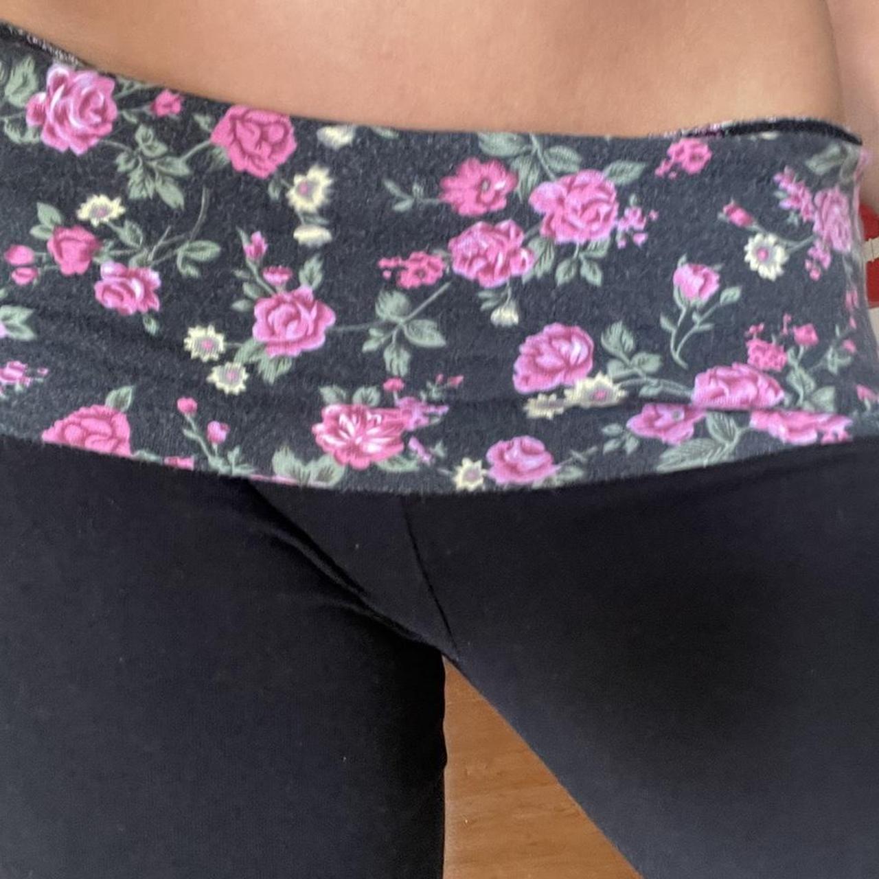 Zenana Womens Black And Pink Leggings Depop