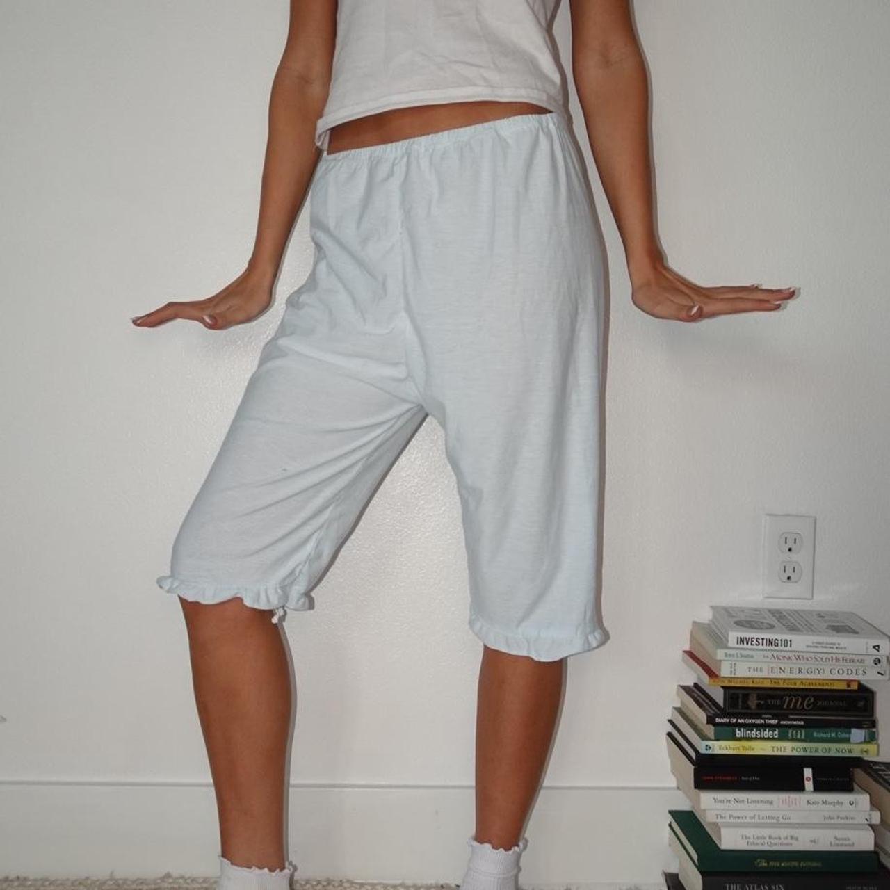 Powder blue dainty bloomer capris No brand or... - Depop