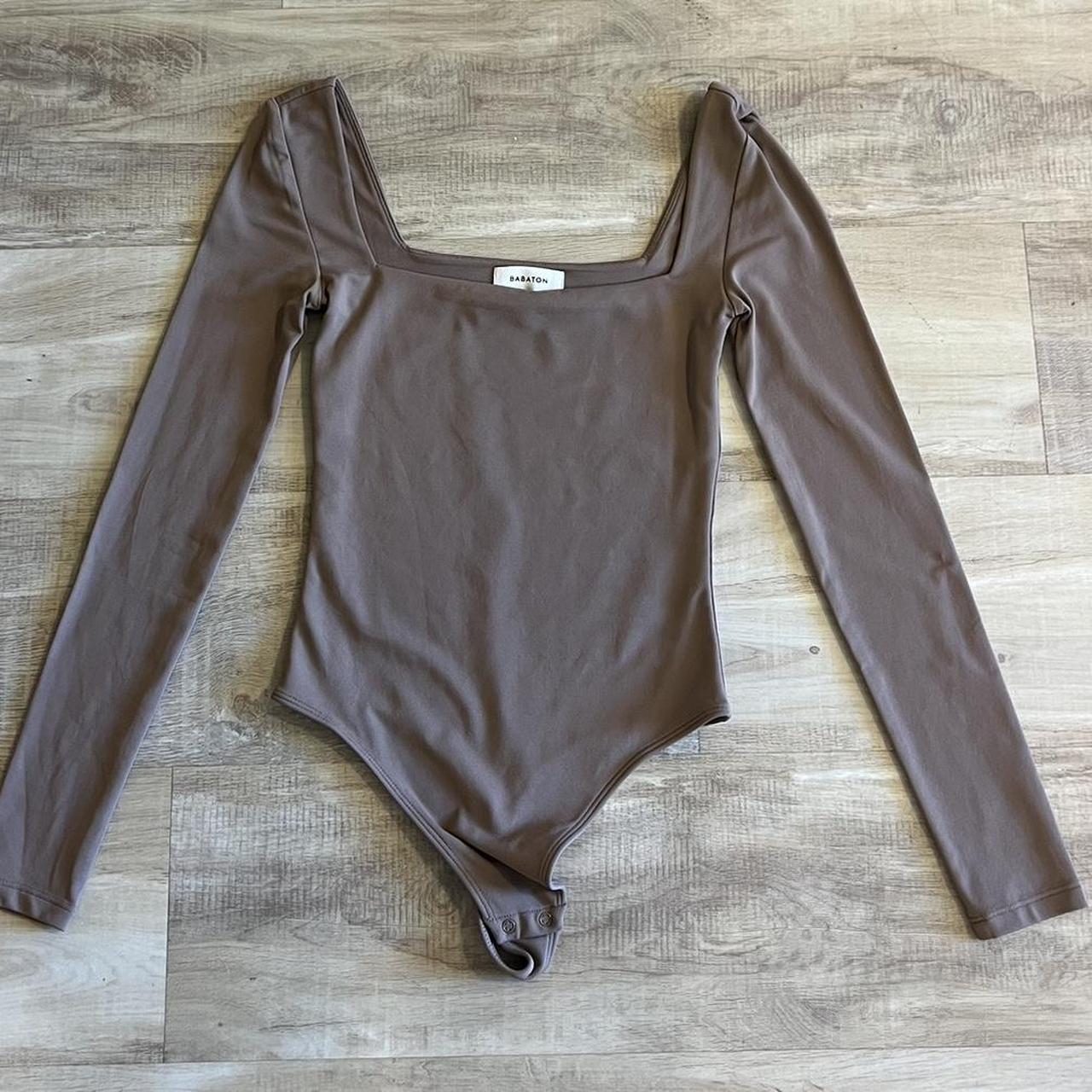 Aritzia Babaton long sleeve square neck bodysuit... - Depop