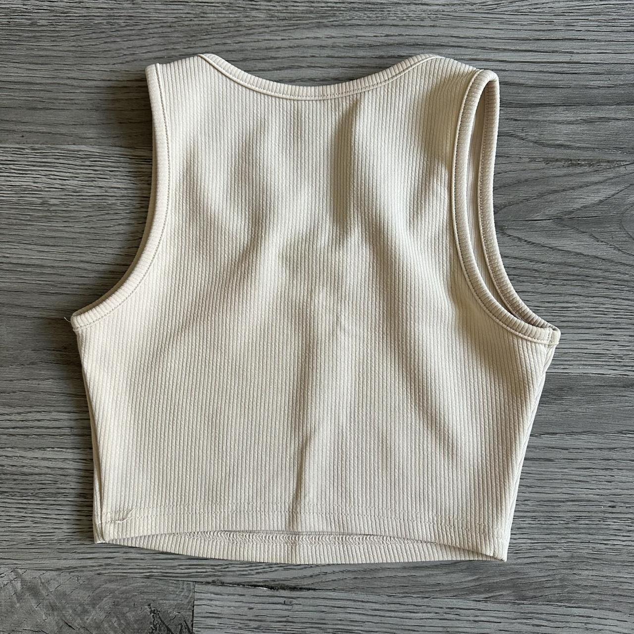 Shein Cream Crop Top • Size Petite XXS • Very good... - Depop