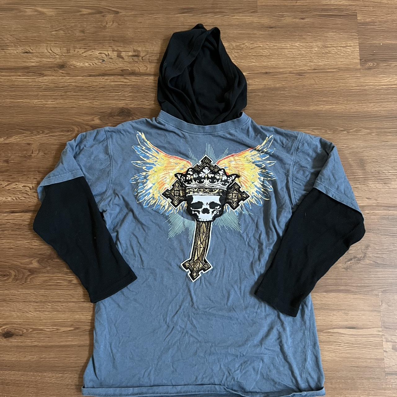 Y2k style avirex hoodie boys xl but fits like a mens... - Depop