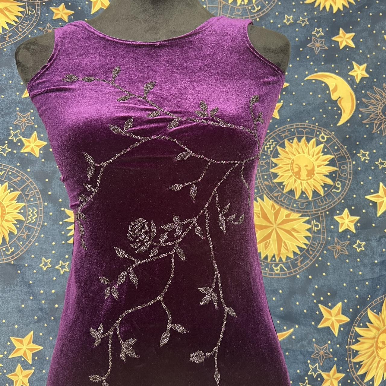super pretty deep purple velvet dress 💕 fits like a... - Depop