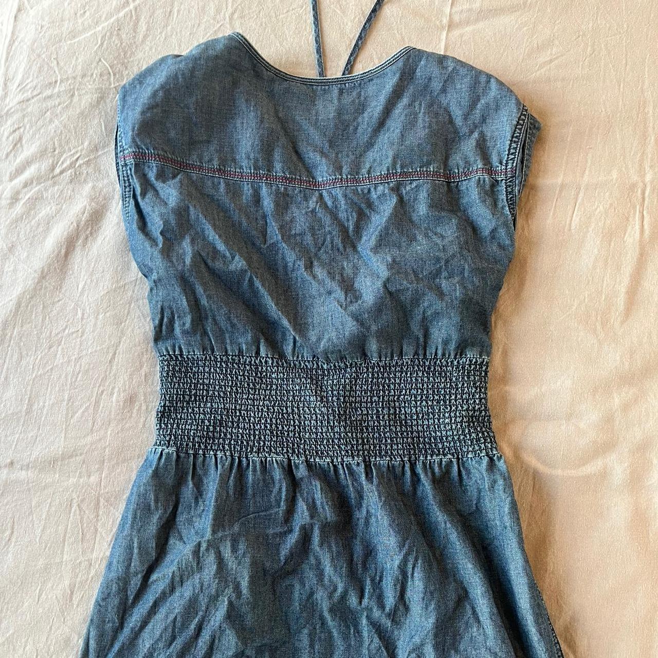 Esprit edc denim mini dress with capped sleeves,... | Depop