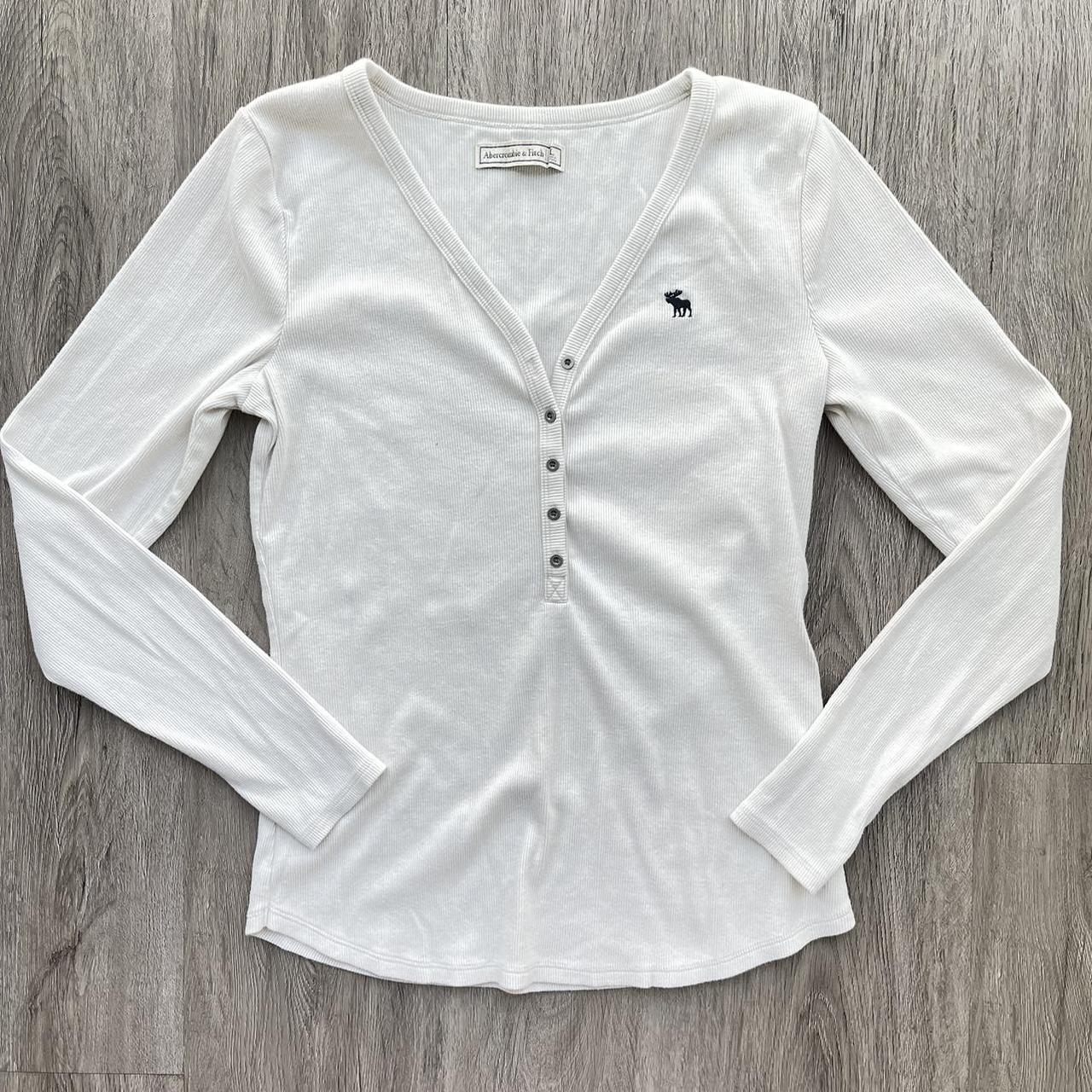 Abercrombie & Fitch cozy henley long sleeve t-shirt... - Depop