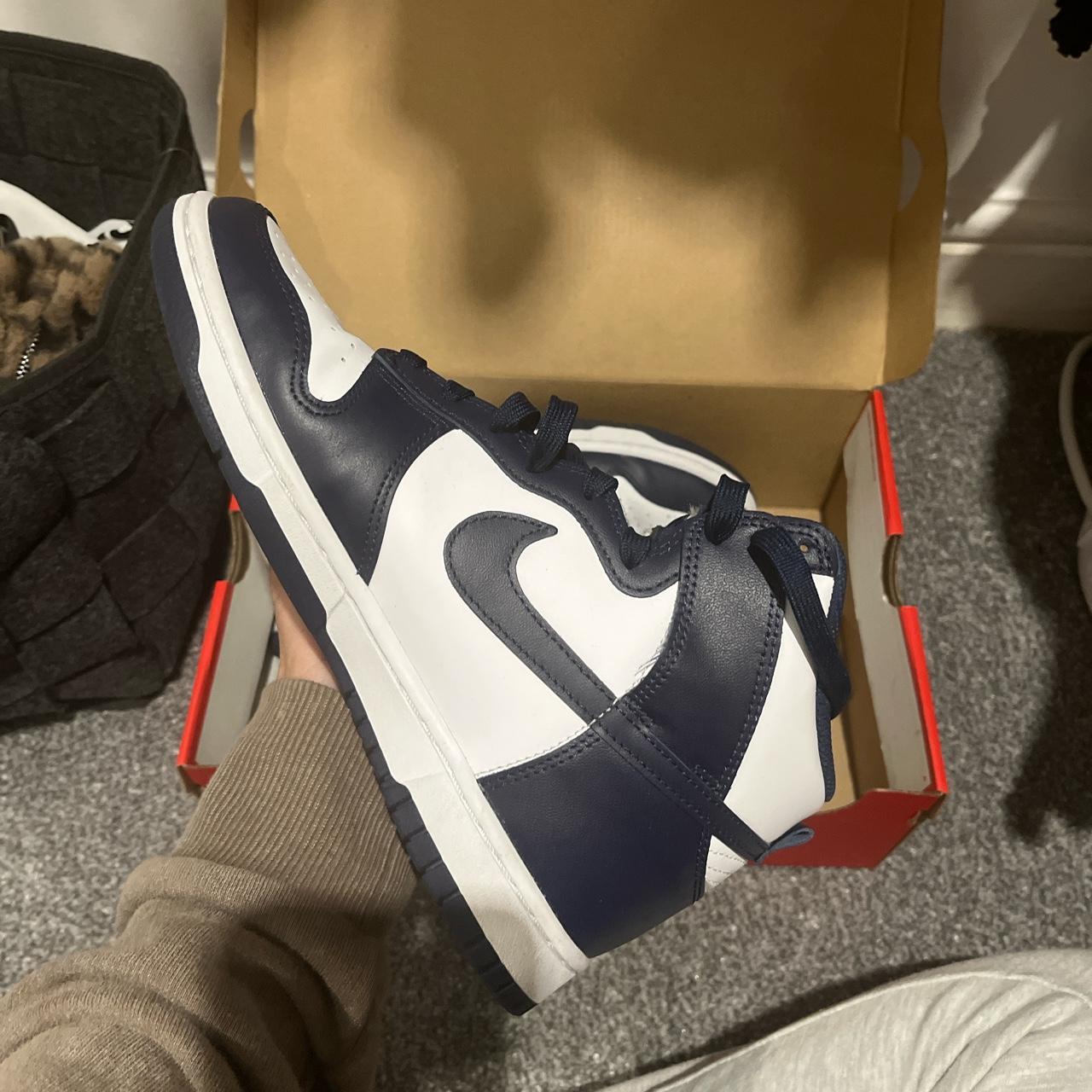 Navy Blue High Top Nike Dunks! 100%... - Depop