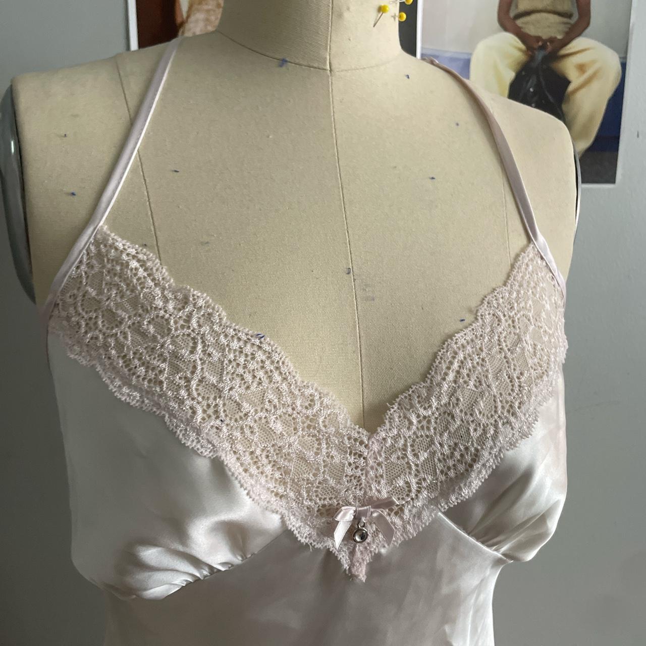 LILAC SEMI SHEER SLIP DRESS • satin / silk like... - Depop