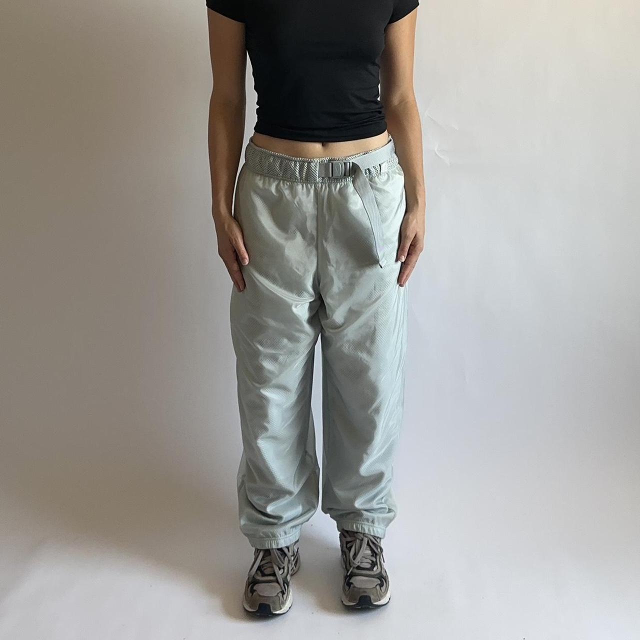 mint wide-leg baggy belt tech pack pants the... - Depop