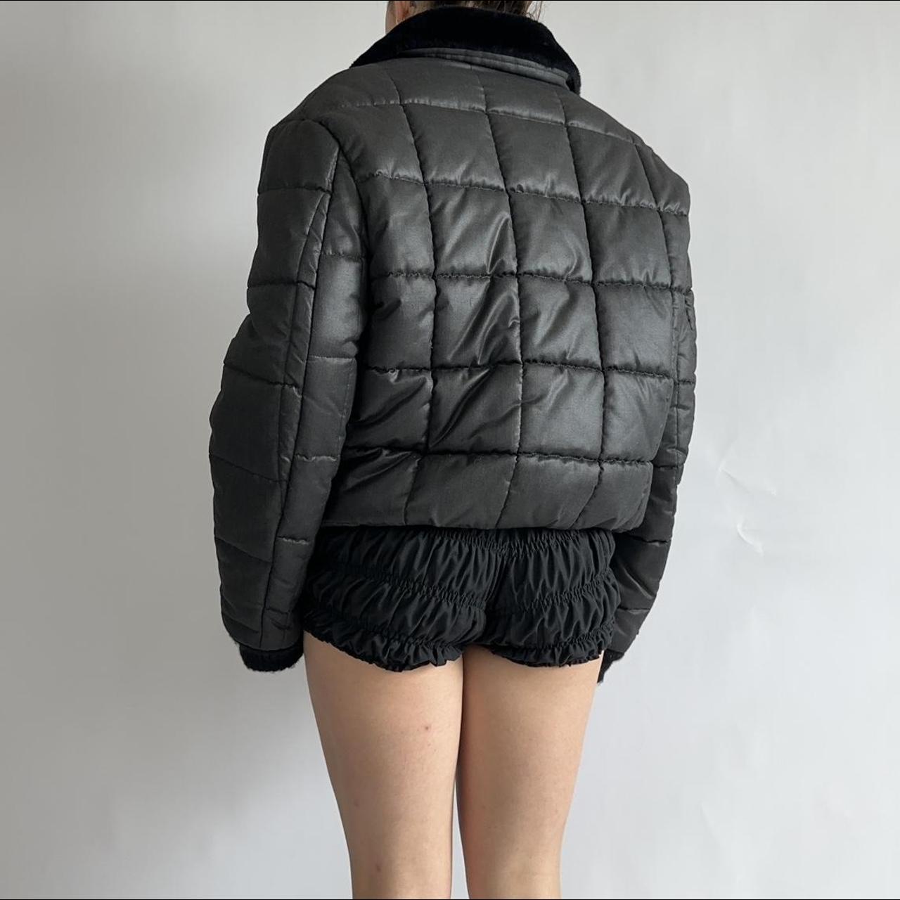 black puffer utility jacket with puff collar the... - Depop