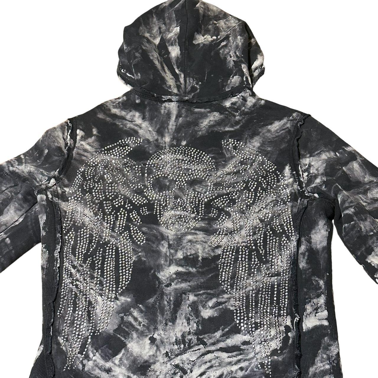 Cyber y2k grunge mall goth hoodie 2000s rare... - Depop