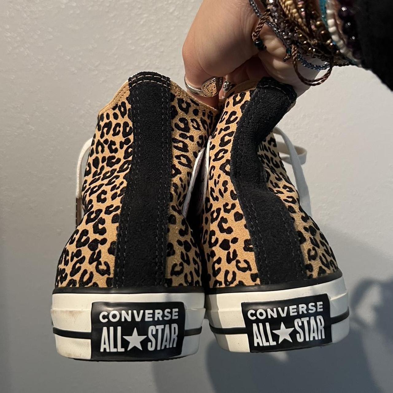 Cheetah print hightop converse! Only worn a couple... - Depop