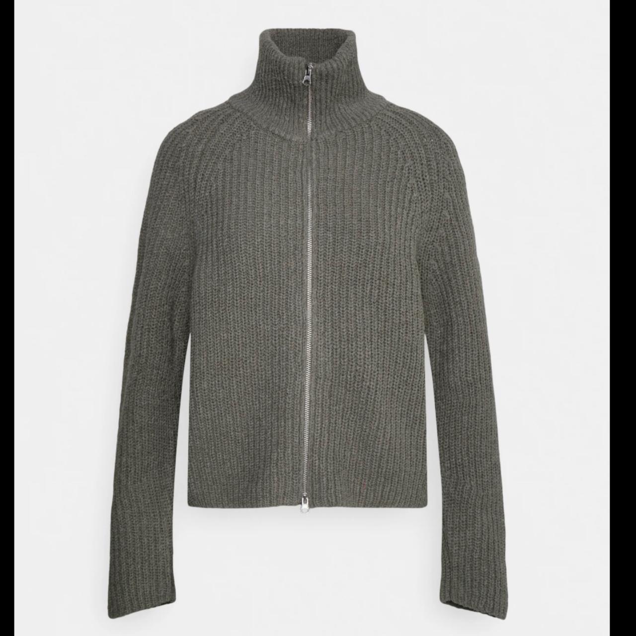 Weekday live double zip through knitted cardigan... - Depop