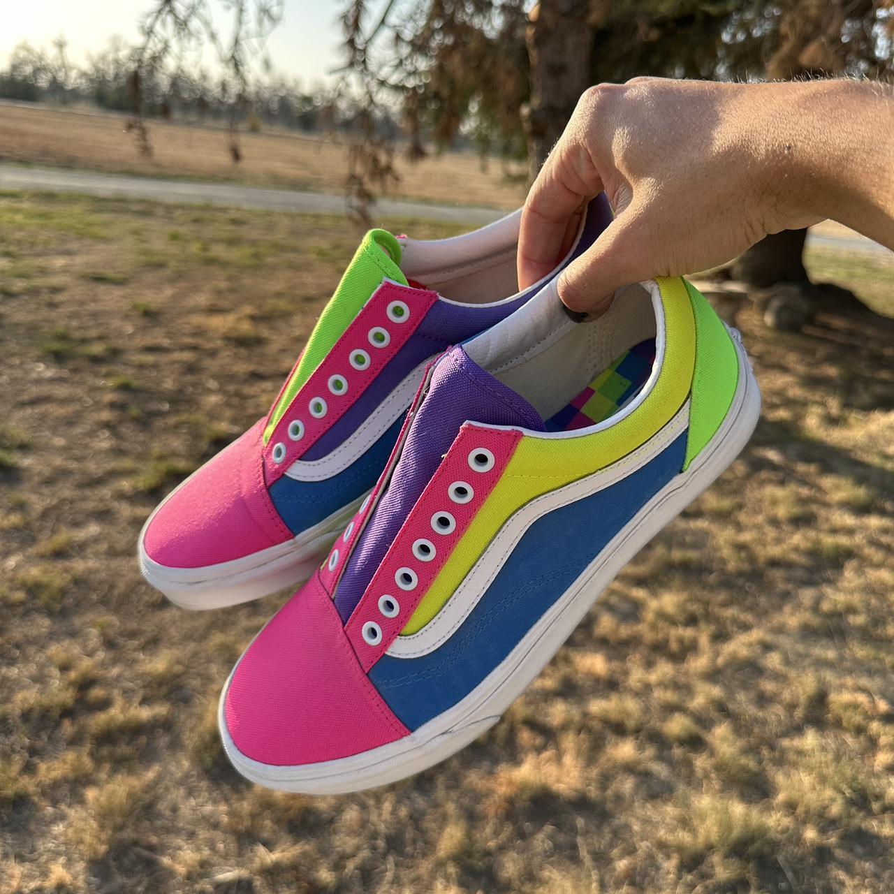 Neon Color block vans - Depop