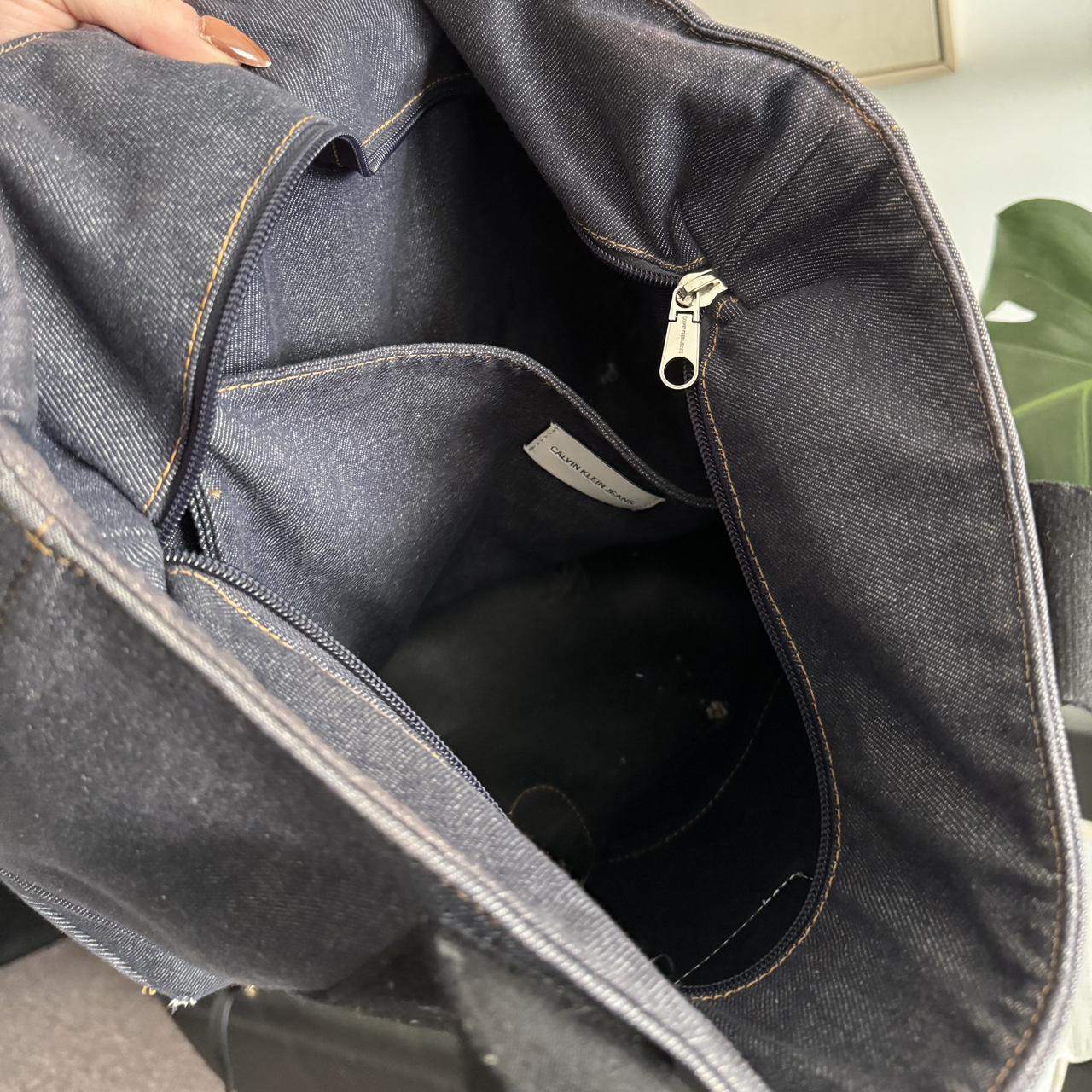 Calvin Klein Denim Tote Bag Used a lot for work so... - Depop