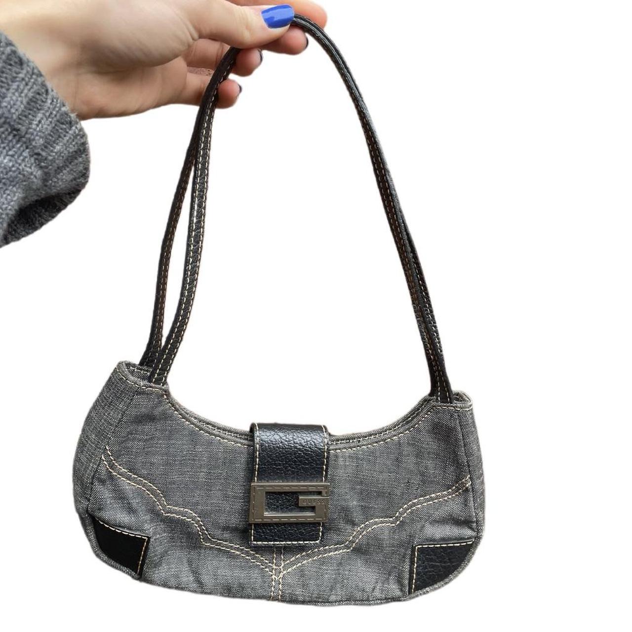 Vintage Guess denim bag, stitch detail, rare... | Depop