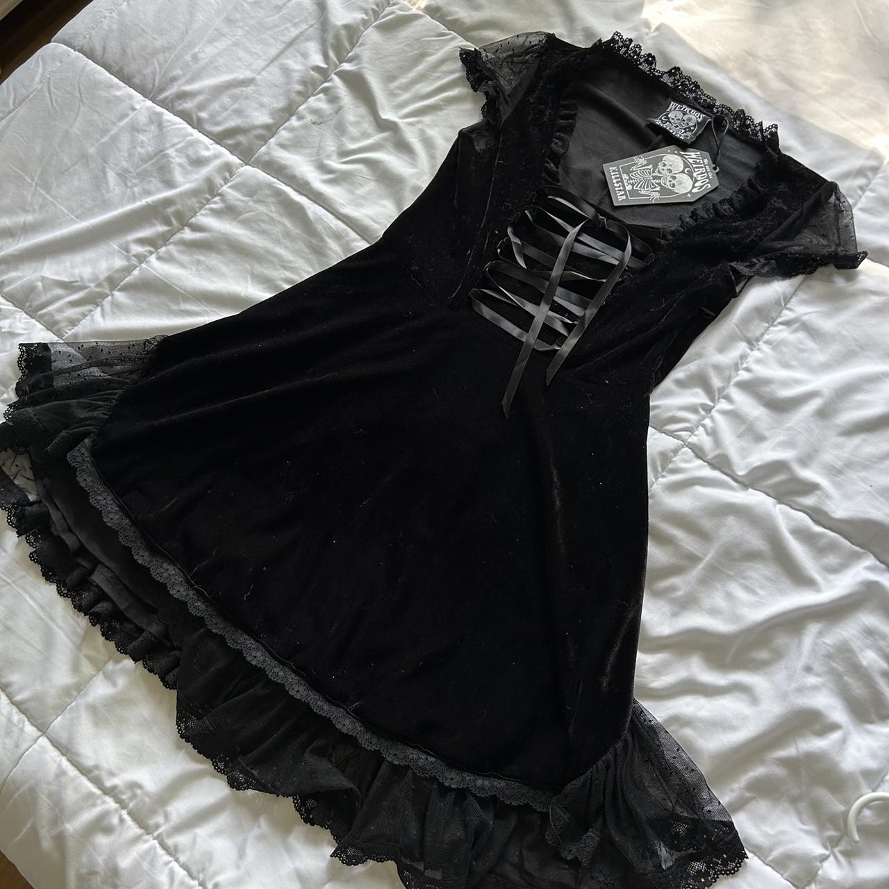 KILLSTAR BLACK BABYDOLL GOTHIC DRESS 🖤💀 thick... - Depop