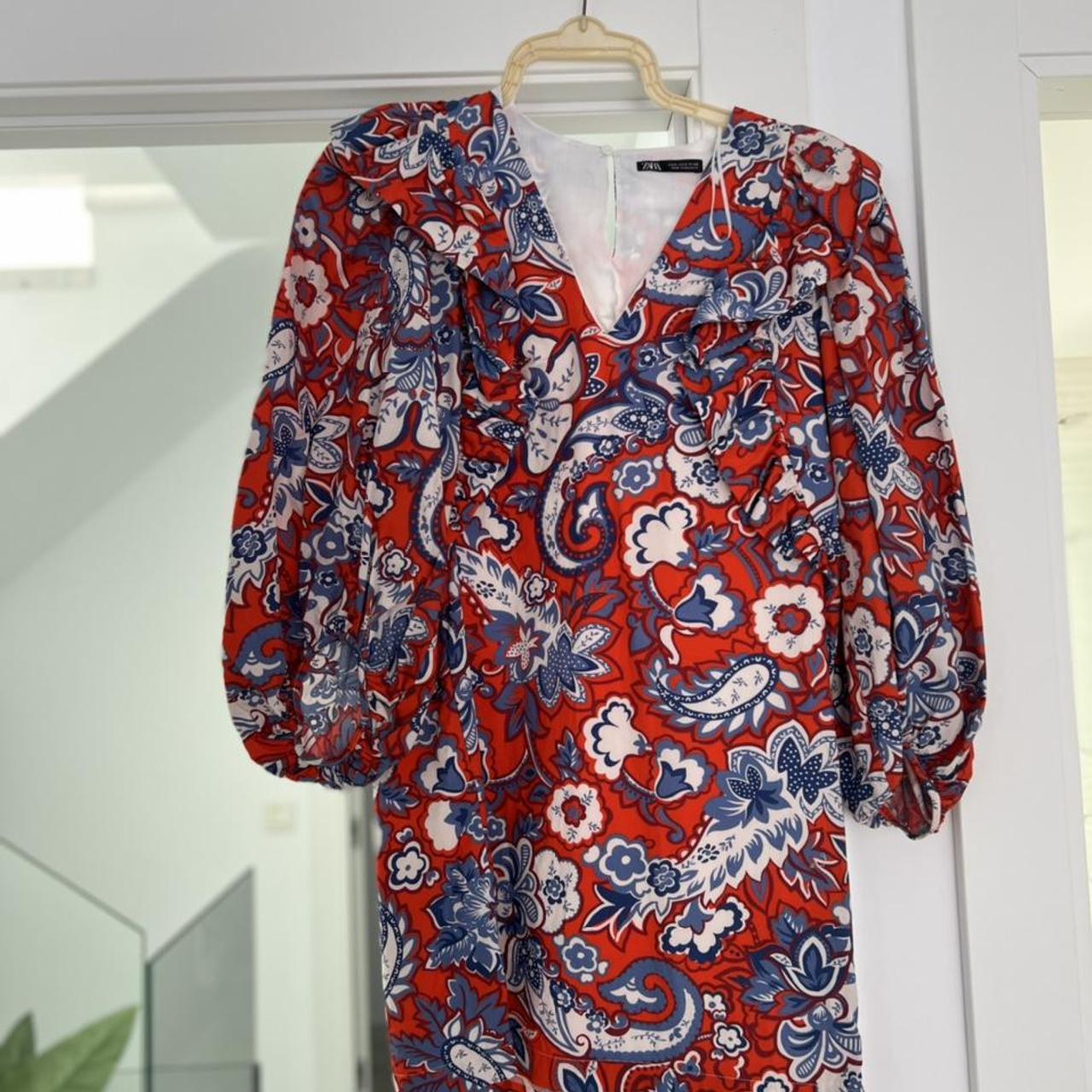 Gorgeous Zara pattern dress worn once! By esme rose... - Depop