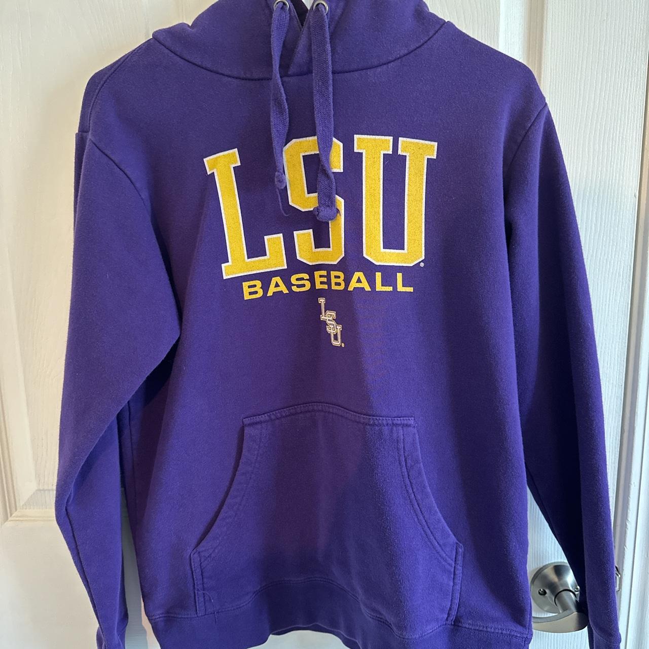LSU, baseball hoodie, well loved - Depop