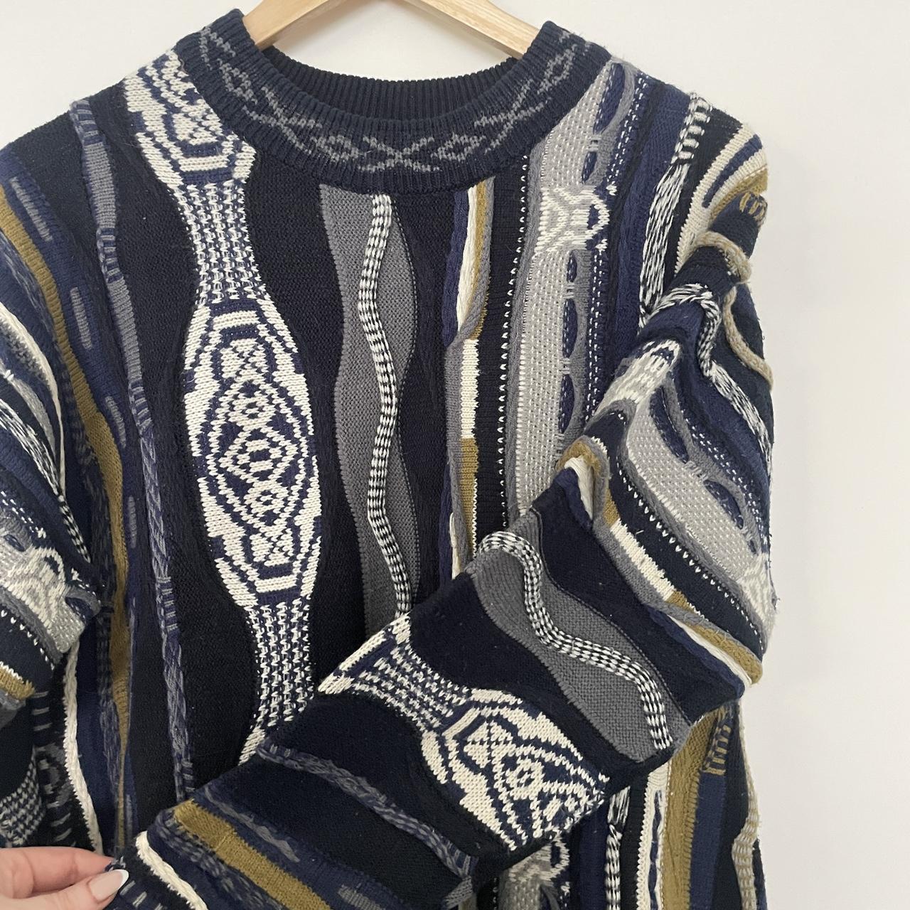 VINTAGE MULTI-COLOURED COOGI INSPIRED SWEATER... - Depop