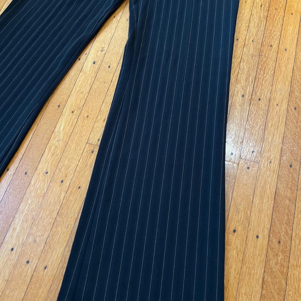 black flared pin stripe pants. Y2k corporate work... | Depop