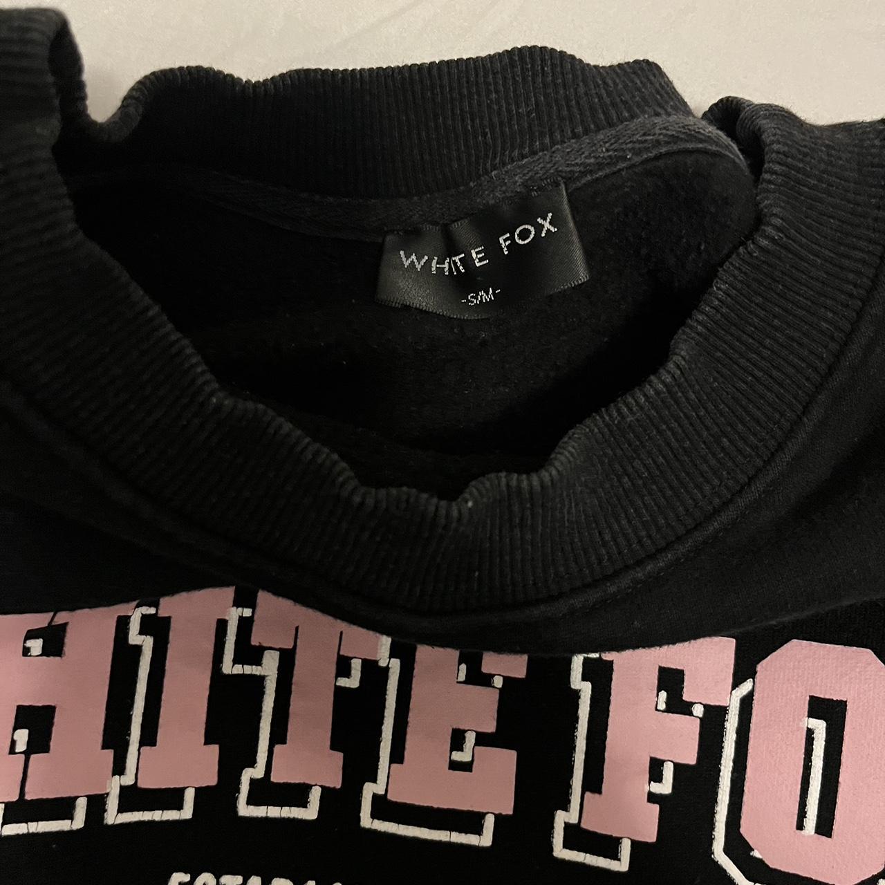 black white fox crew neck, size s/m - Depop