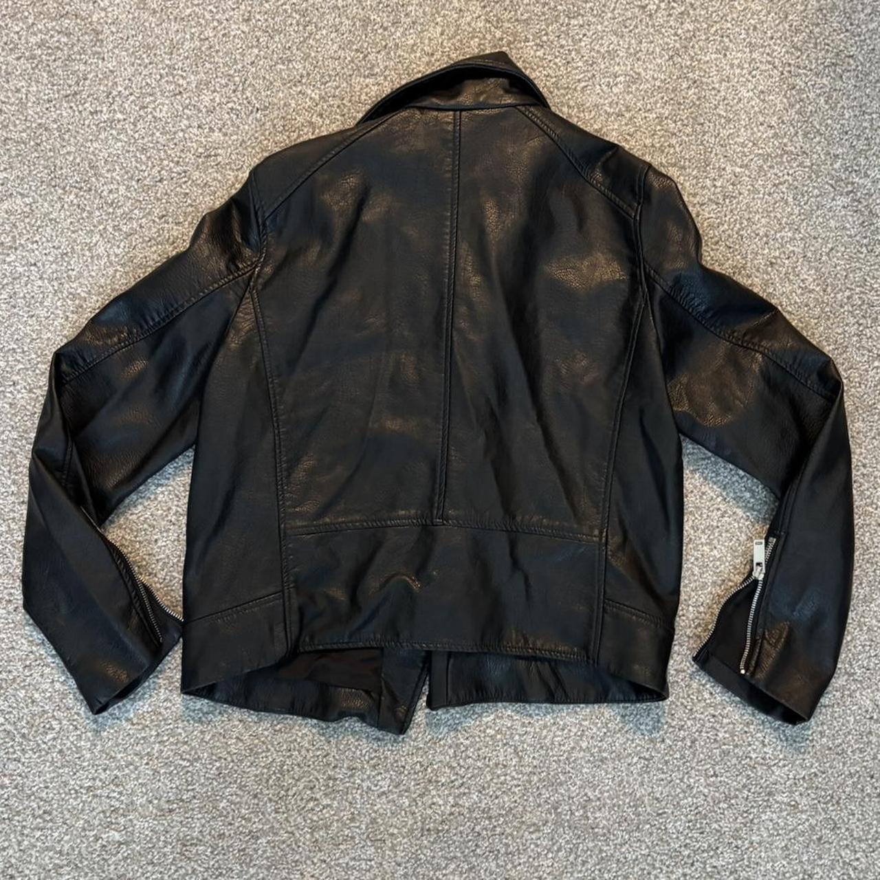 Faux Leather Jacket H&M Size: M - Depop