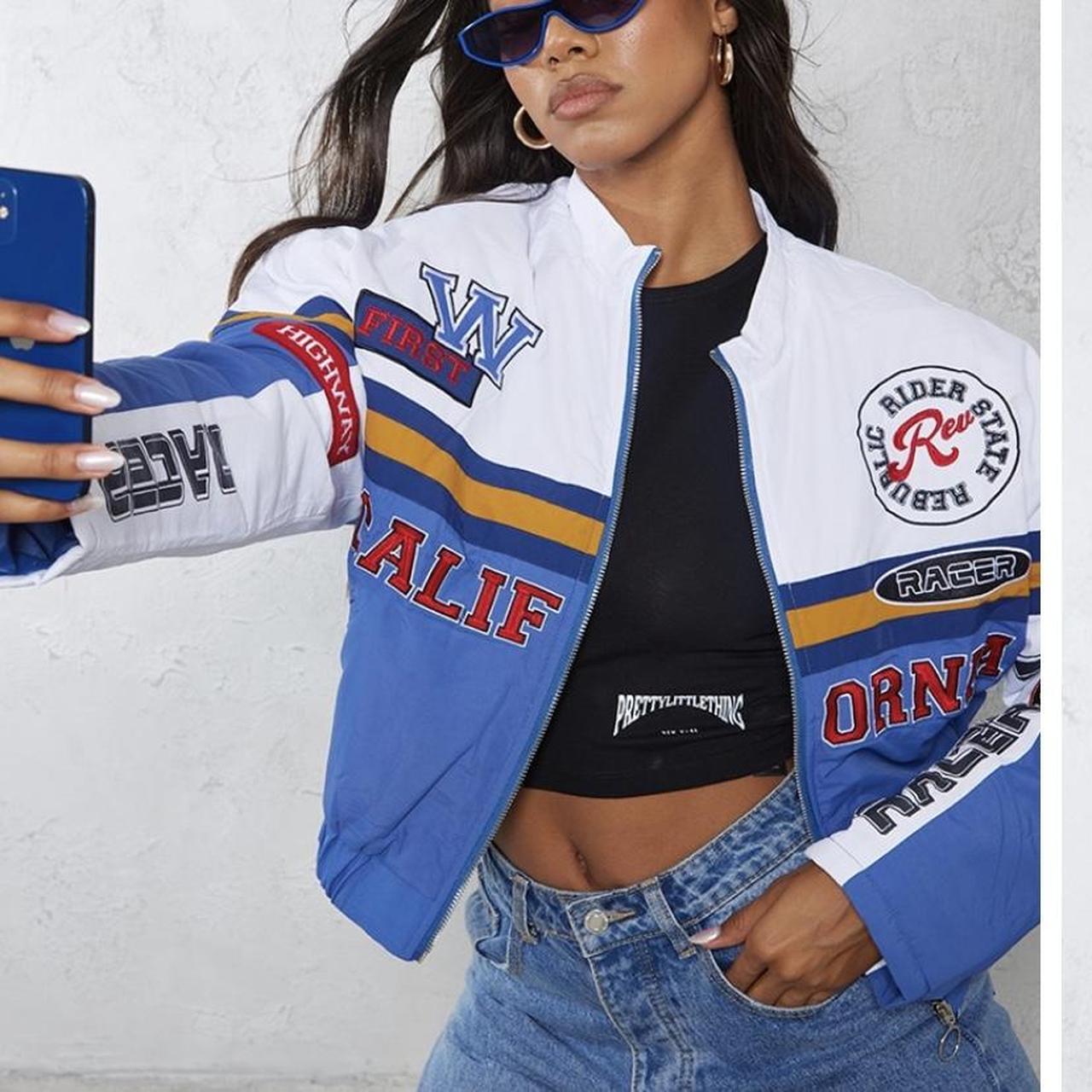 Pretty little thing racer jacket Worn once In fab... - Depop