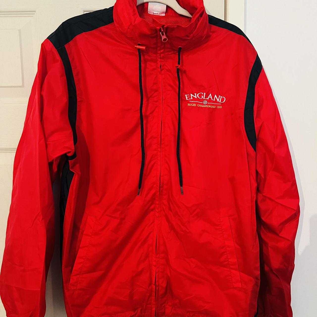 Red England rugby coat Relatively new haven’t worn... - Depop