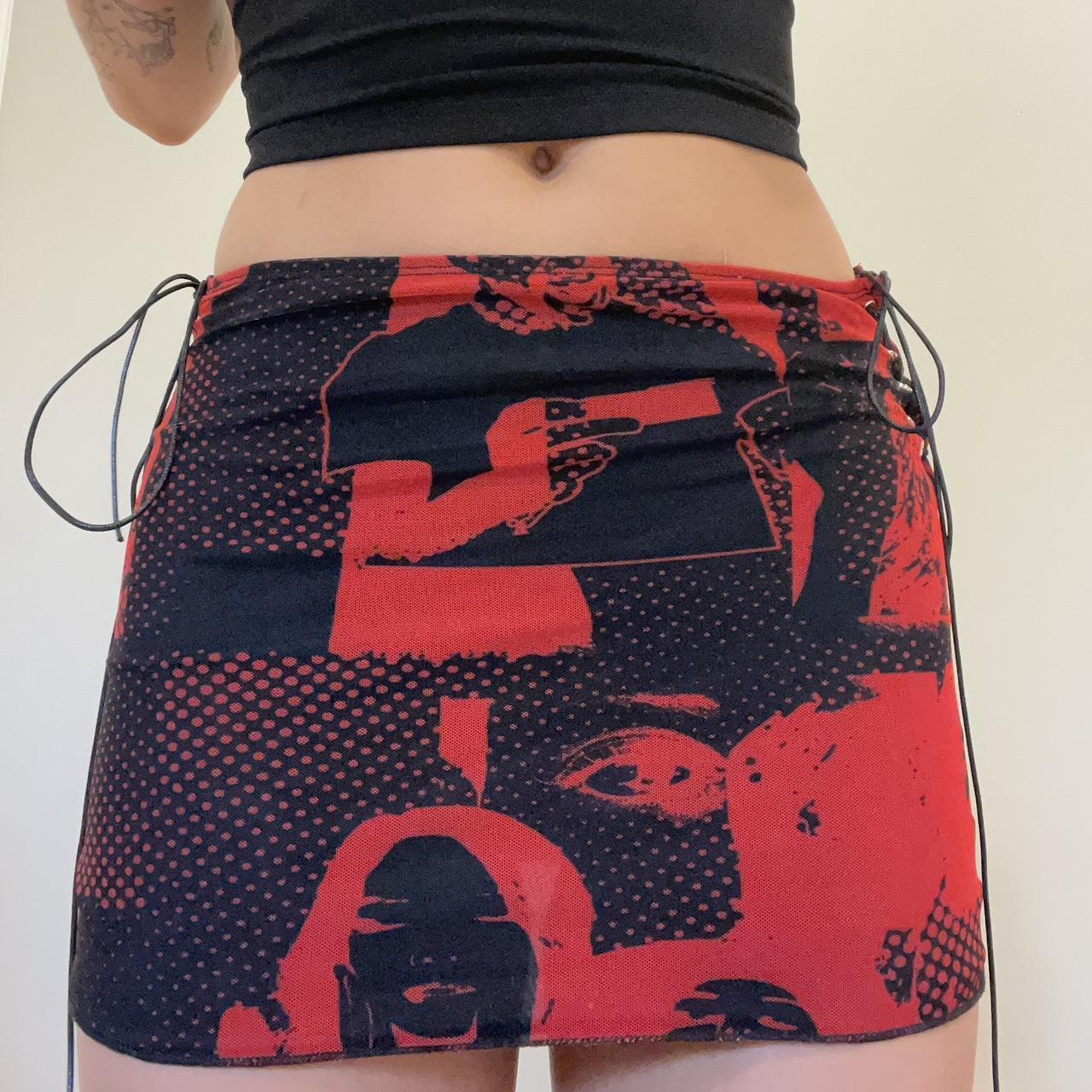 Tiny micro mini with a fun print for the summer and... - Depop