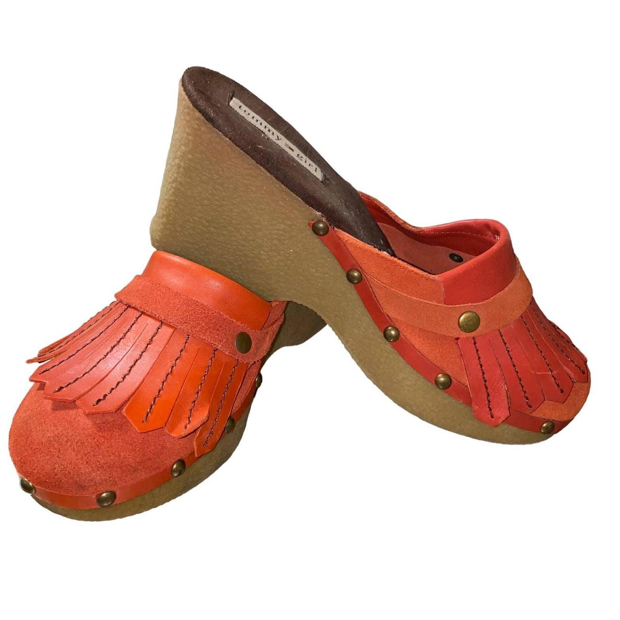 Tommy Hilfiger Women's Orange Clogs | Depop