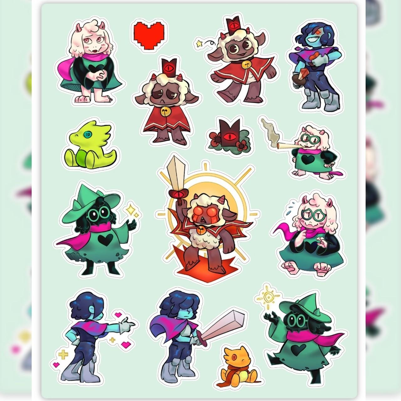 Blue and Green Stickers | Depop