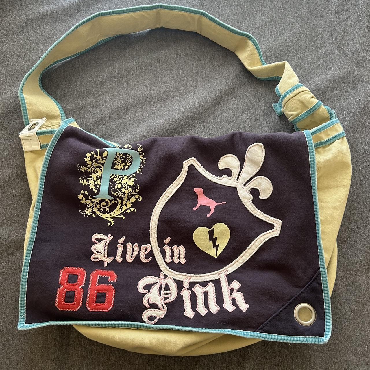 Victoria's Secret Pink 2000’s canvas shoulder... | Depop