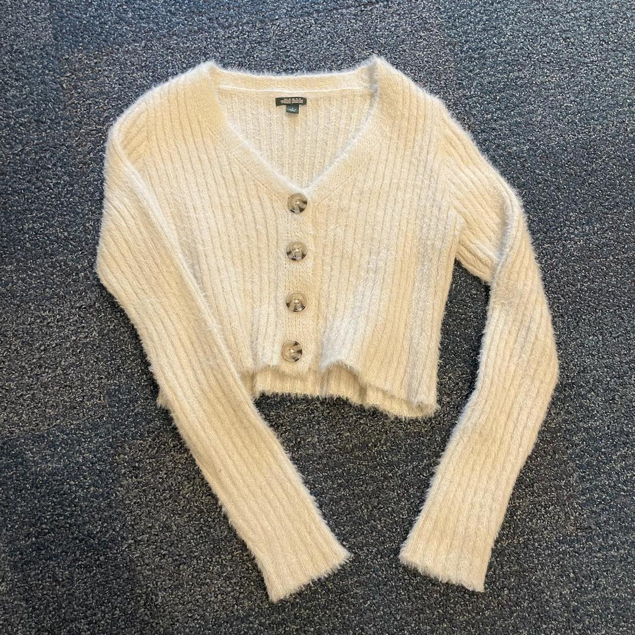 Wild fable Fuzzy Cropped Cardigan - Depop