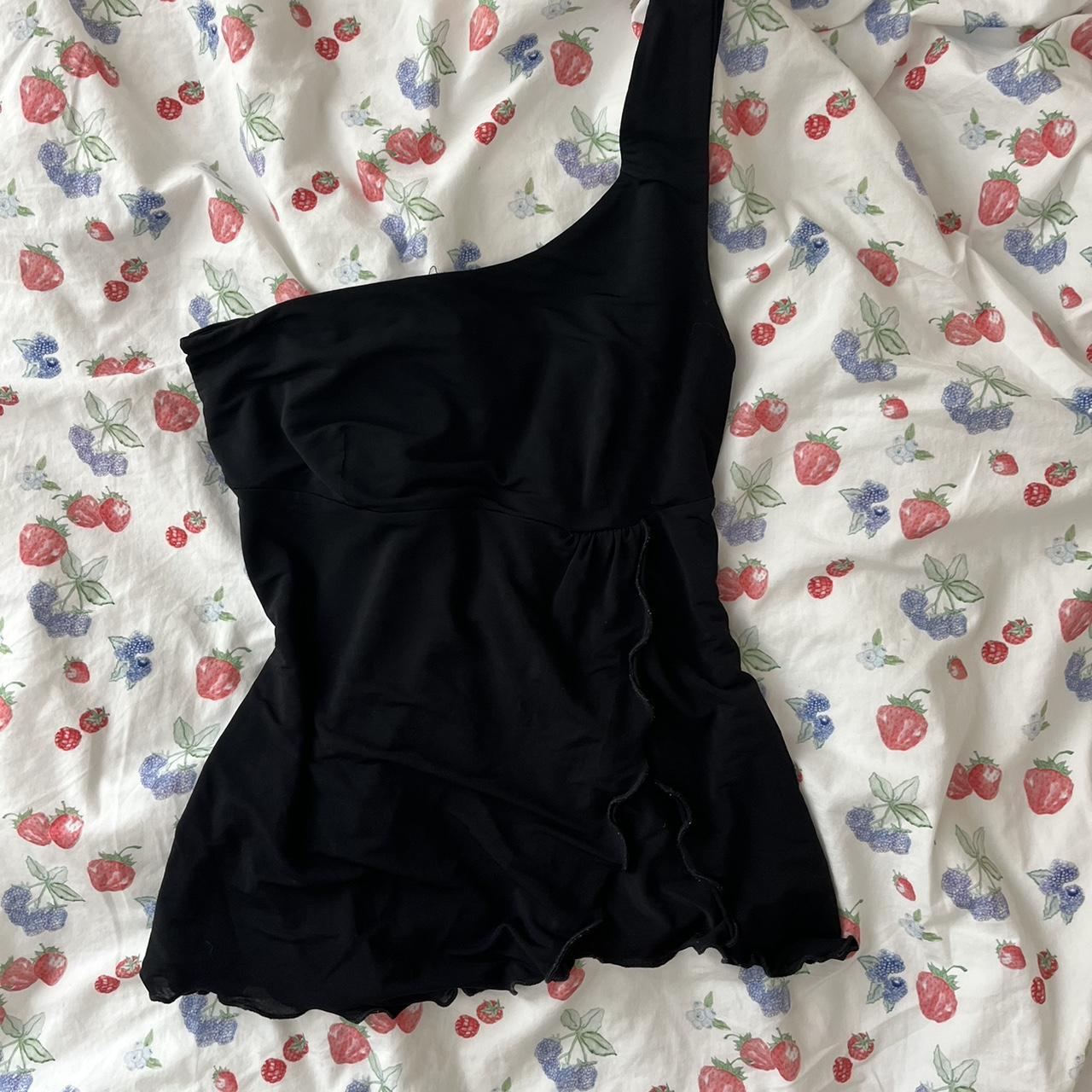 Early 2000 Bebe one strap top with sheer lining... - Depop