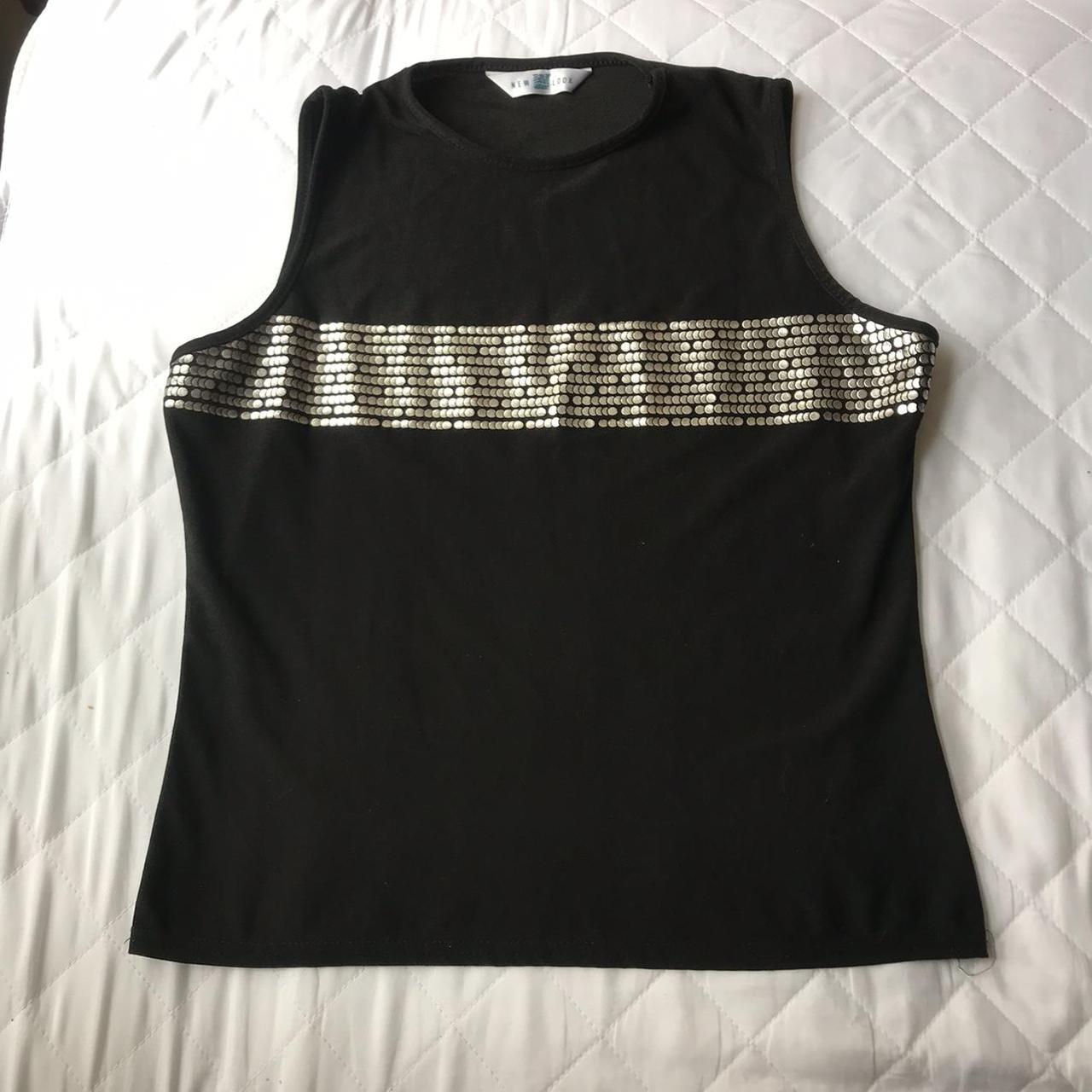 Old label New look black sleeveless tank top with... - Depop